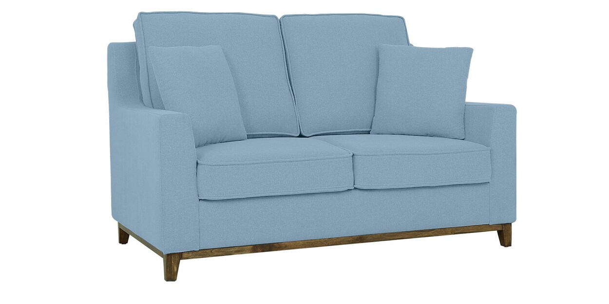 Buy Diego Fabric 2 Seater Sofa In Ice Blue Colour By Woodsworth Online ...