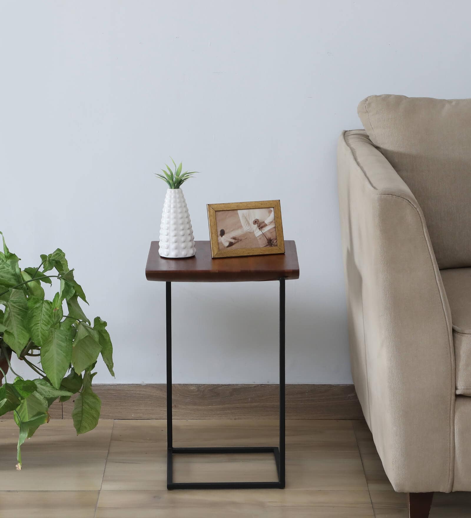 Buy Diagonal Solid Wood End Table in Brown & Black Finish at 25% OFF by ...