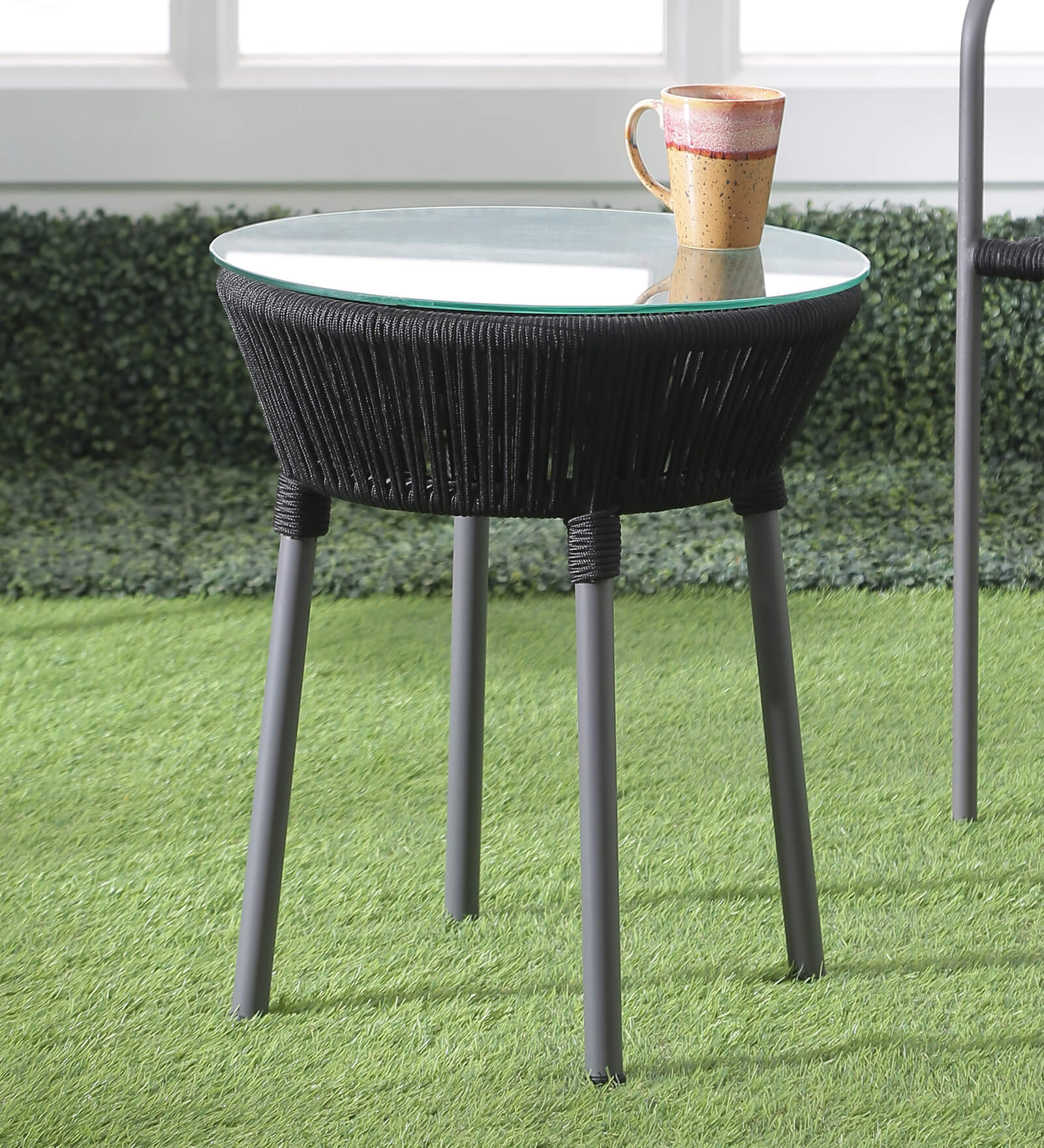 Buy Disc Steel & Braided Rope Outdoor Table In Black Grey Finish at 21% ...
