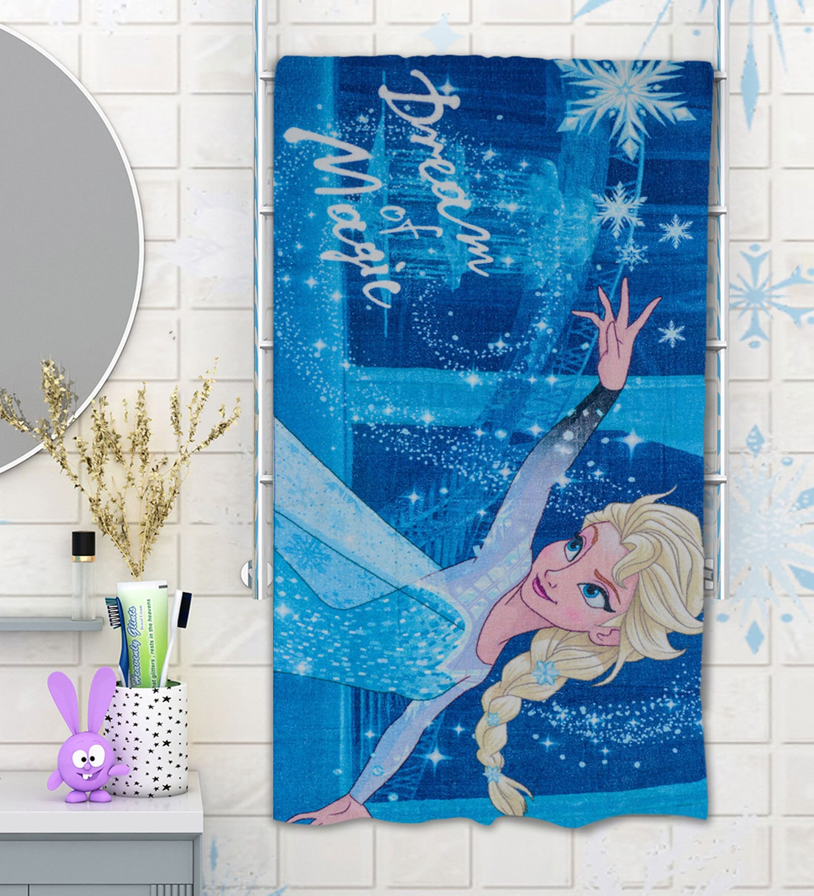 Buy Disney Dream Of Magic Frozen Blue 350 GSM Cotton Kids Towels at 43% ...