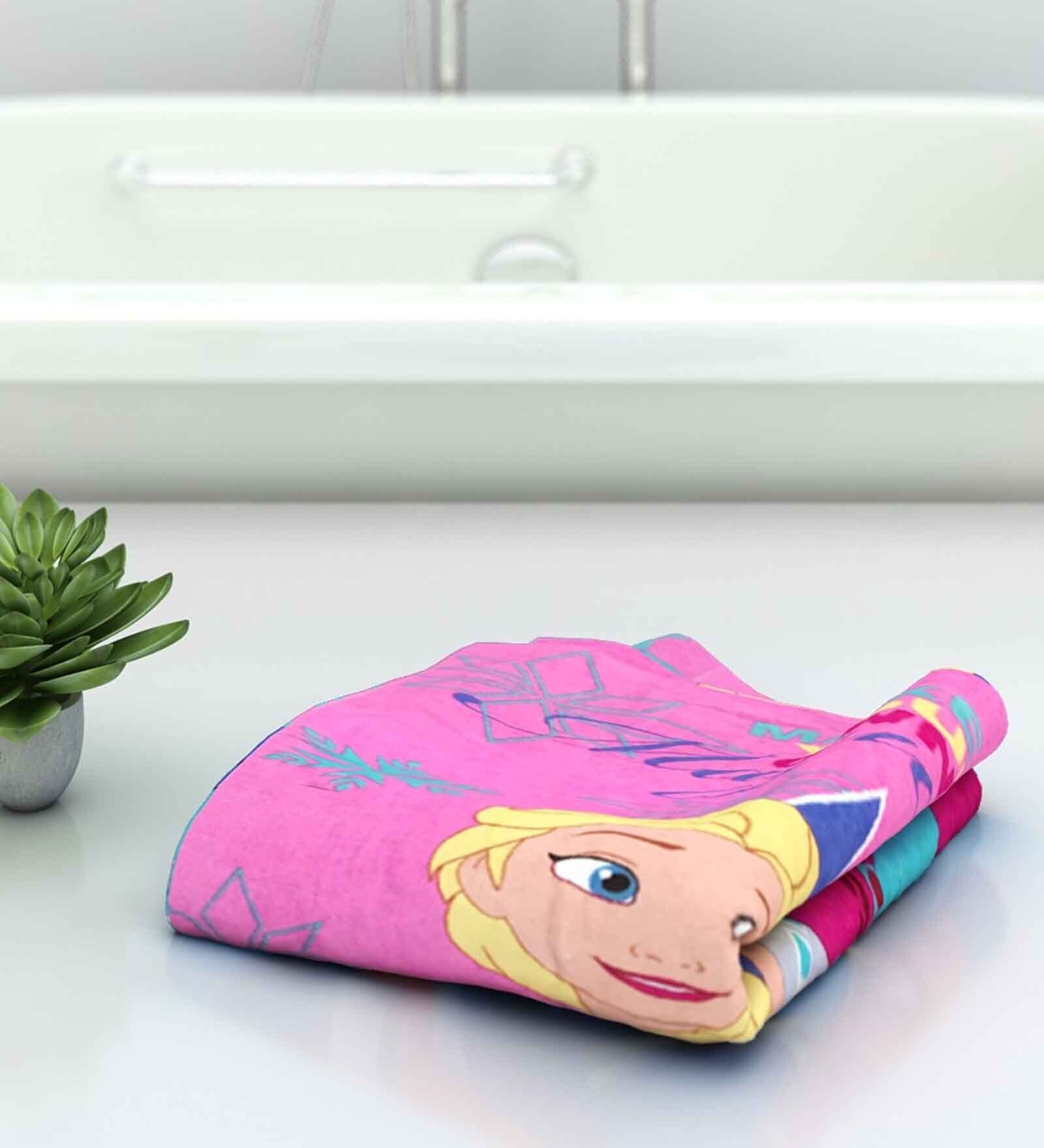 Buy Disney Dream Your Own Magic Frozen Pink 350 GSM Cotton Kids Towels ...