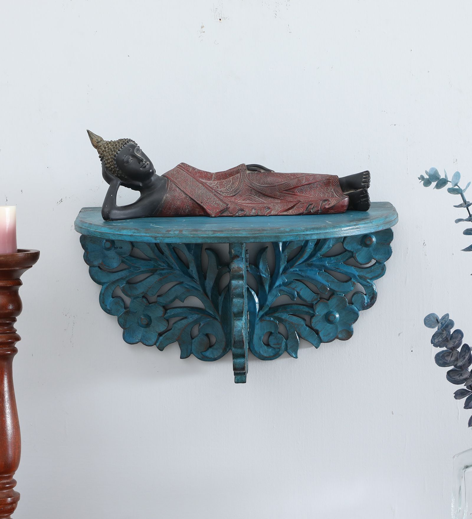 Buy Blue MDF Fixed Bracket Wall Shelf at 17% OFF by Art of Jodhpur ...