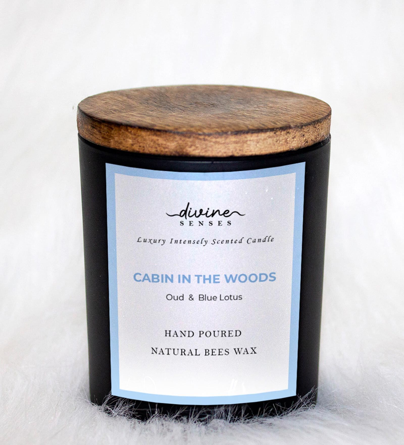 Buy Oud & Blue Lotus Matte Black Glass Jar Scented Candle | 40 Hours ...