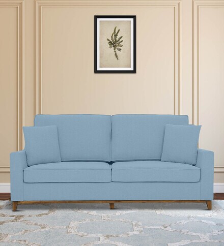 Buy Diego Fabric 1 Seater Sofa In Ice Blue Colour By Woodsworth Online ...