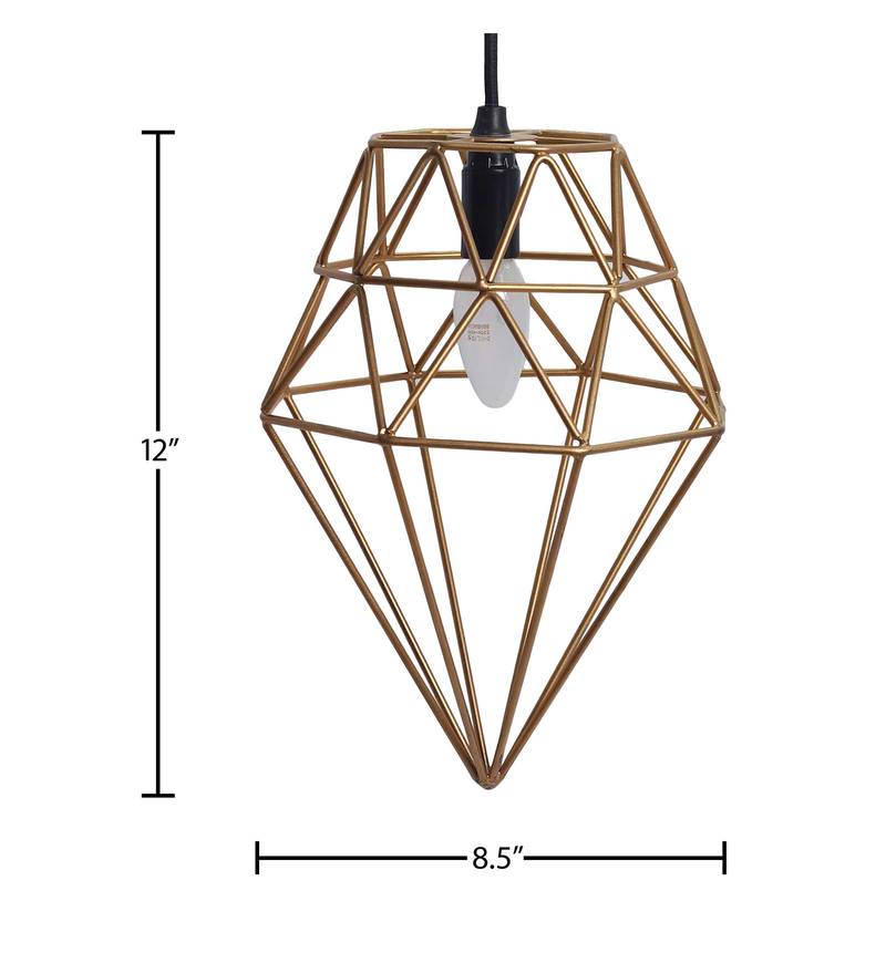 Buy Diamond Gold Iron Single Hanging Light By Logam Online - Geometric ...