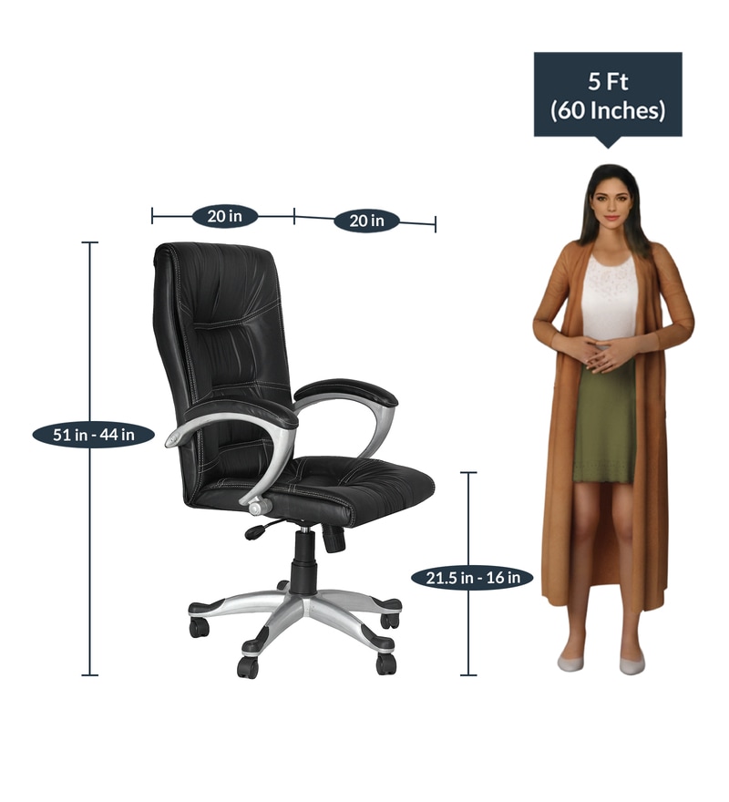 Buy Dice Executive Chair in Black Colour By High Living Online - High ...