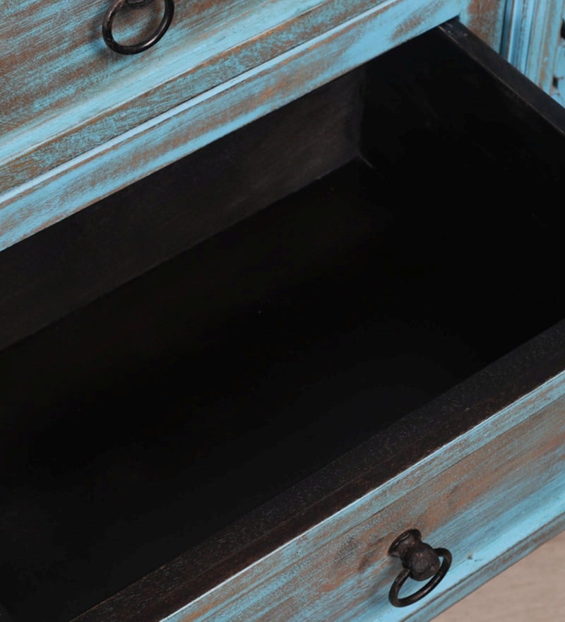 Buy Diedre Solid Wood Sideboard In Blue Distress Finish By Bohemiana ...