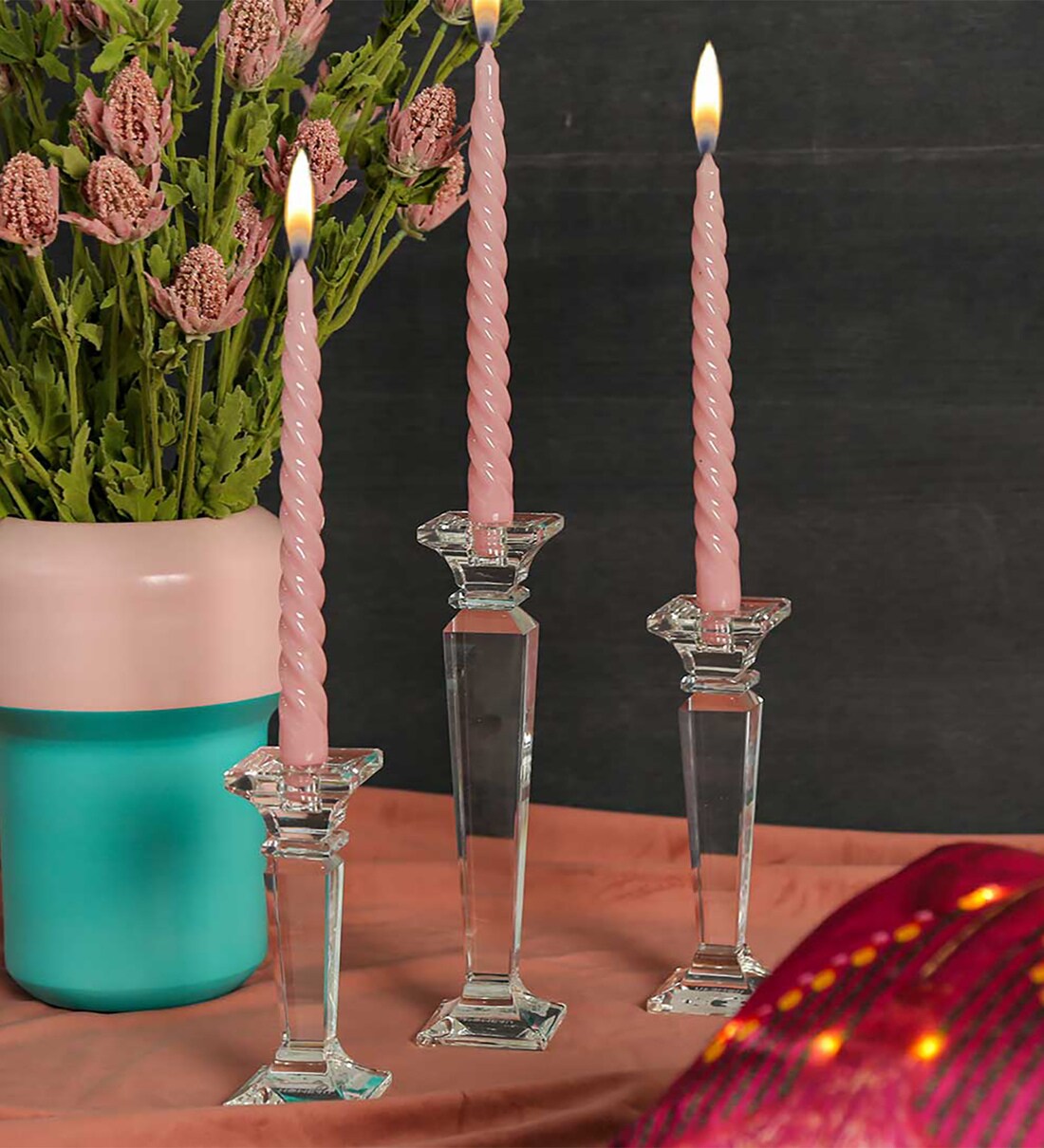 Buy Dominer Transparent Crystal Glass Candle Holder at 27% OFF by ...