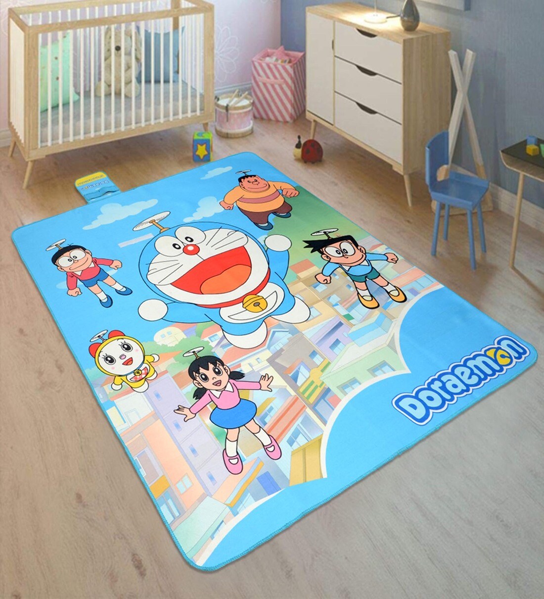 Buy Doraemon Picnic Mat in Blue Colour 5 x 4 Feet by Saral Home at 30% ...