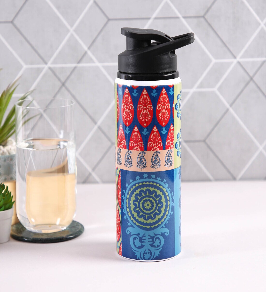 Buy Double Cap Sports 750ml Multicolour Aluminum Sipper Bottle at 14% ...