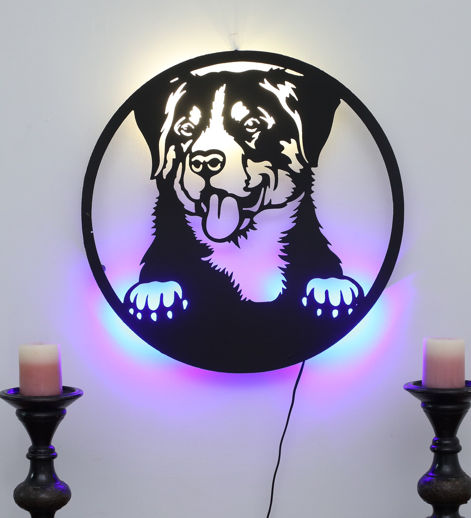 Buy Dog Multicolour Iron Wall Art at 40% OFF by Malik Design | Pepperfry