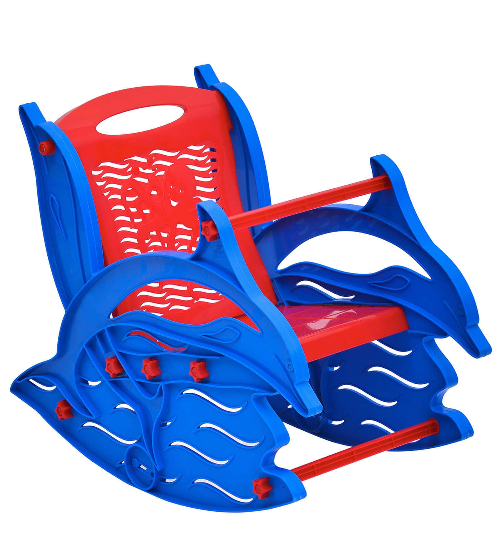 Buy Dolphin Rocker Kids Chair in Blue & Red Colour by Nilkamal Online ...