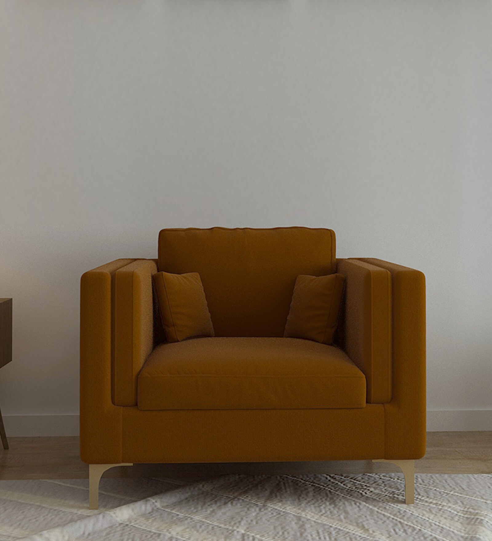 Buy Dona Velvet 1 Seater Sofa in Coffee Colour at 6% OFF by Casacraft ...