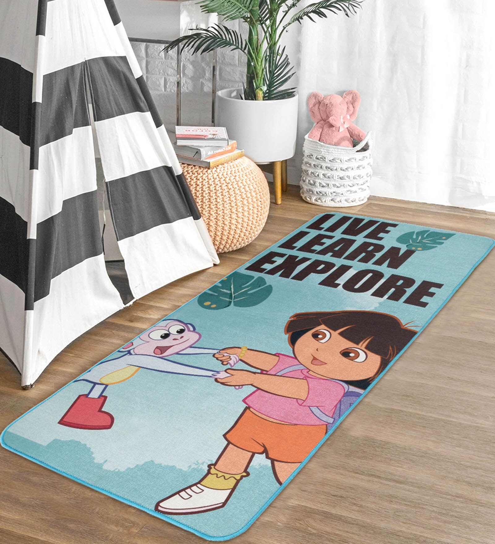 Buy Dora Anti Skid Carpet in Blue Colour 60 x 130 CM by Saral Home at ...