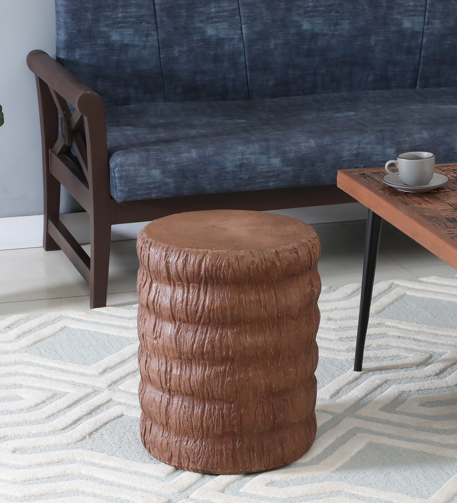 Buy Dornel Cement stool In Scratch Resistant Brown Colour at 17% OFF by Bohemiana from Pepperfry ...