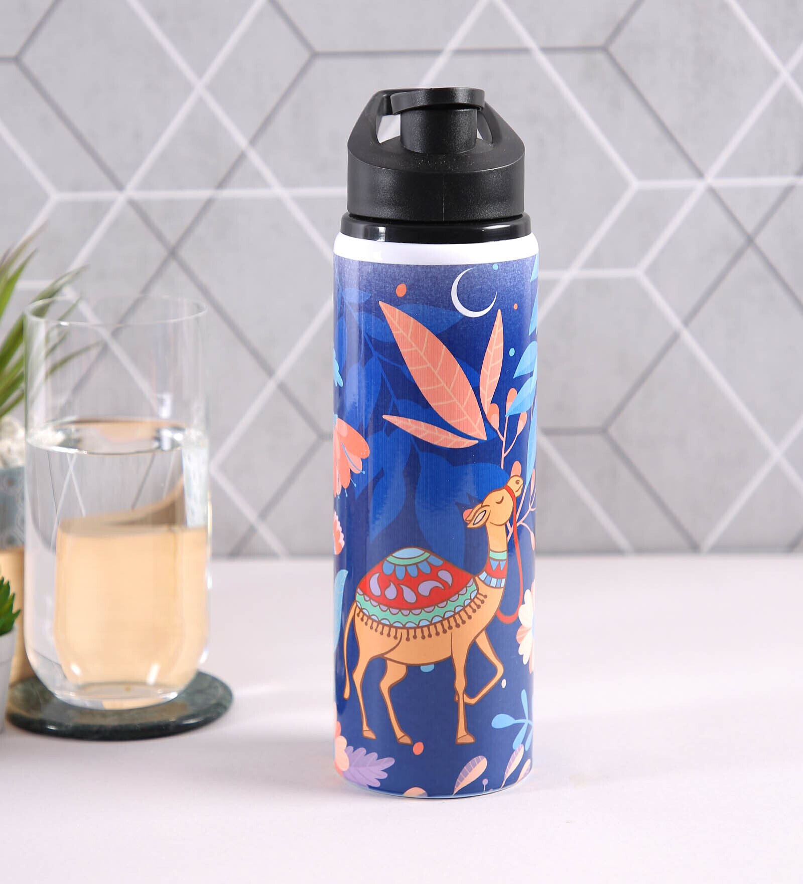 Buy Double Cap Sports 750ml Multicolour Aluminum Sipper Bottle at 29% ...