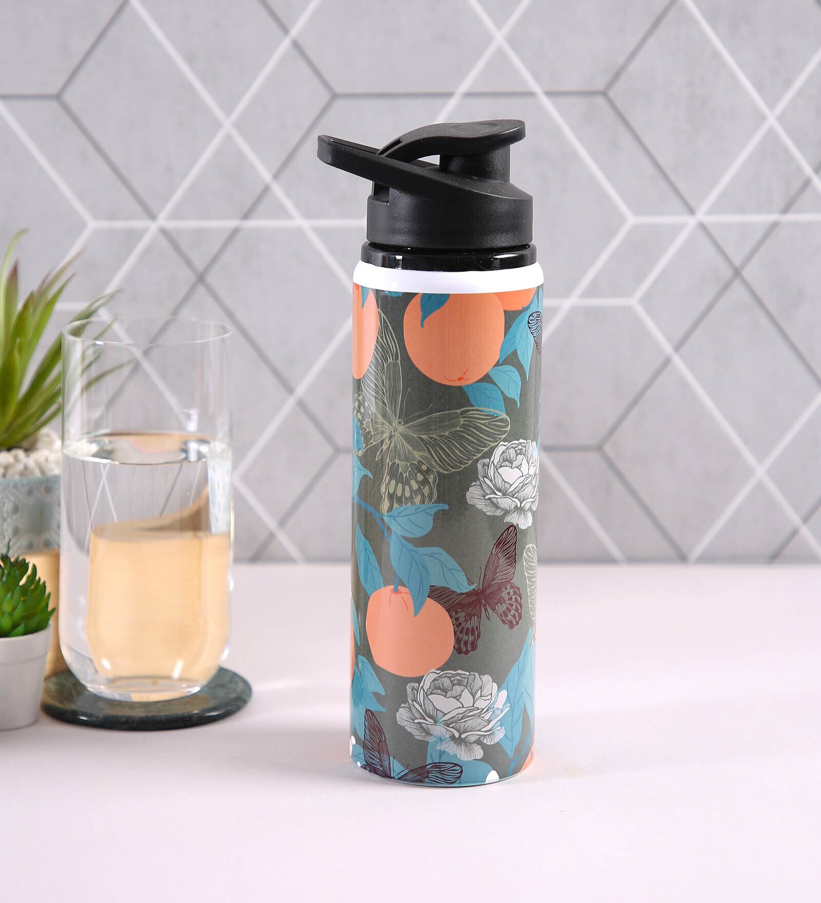 Buy Double Cap Sports 750ml Multicolour Aluminum Sipper Bottle at 33% ...