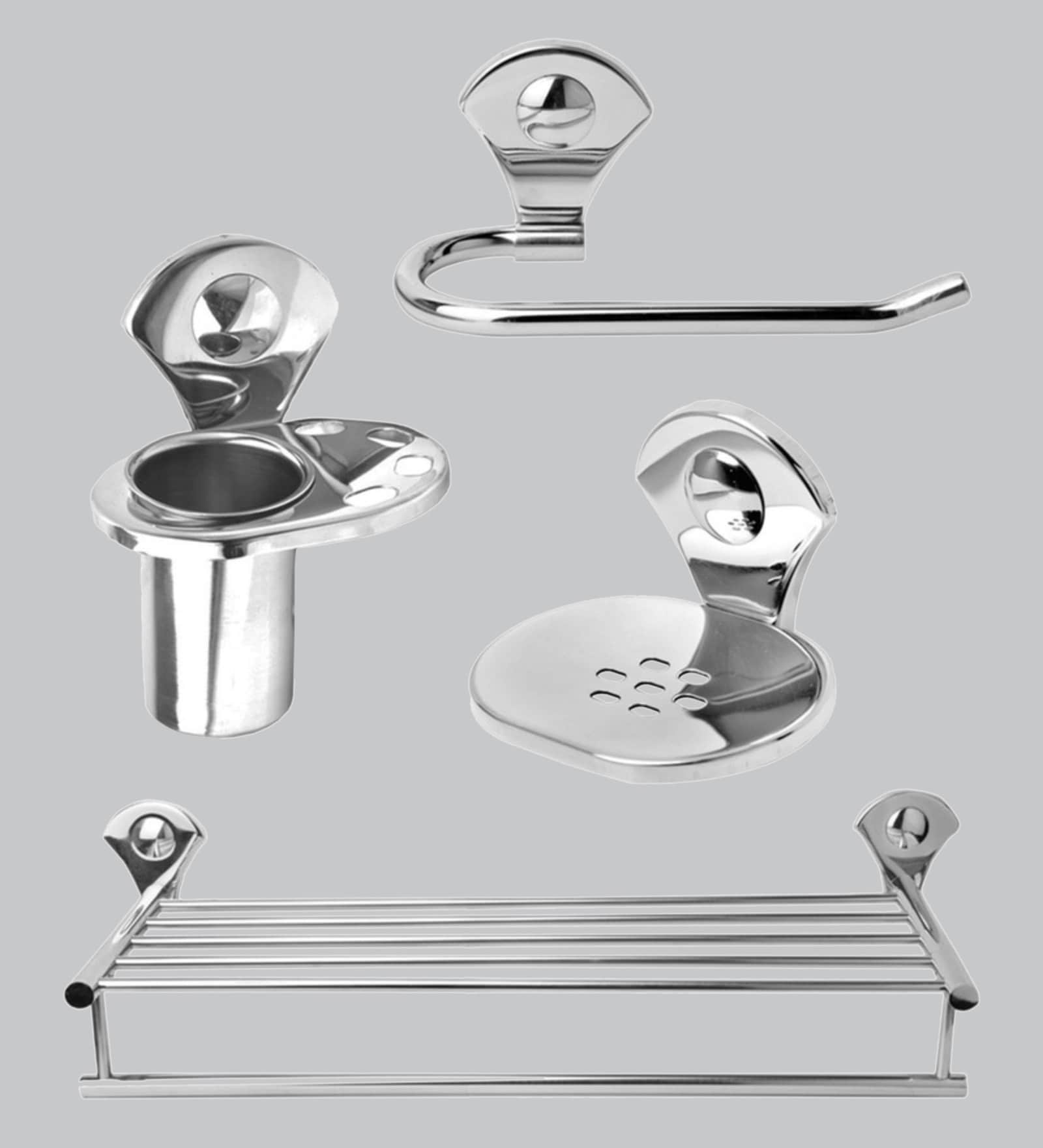 Buy Stainless Steel Wall Mounted Bathroom Fixture Set of 4 at 35% OFF ...