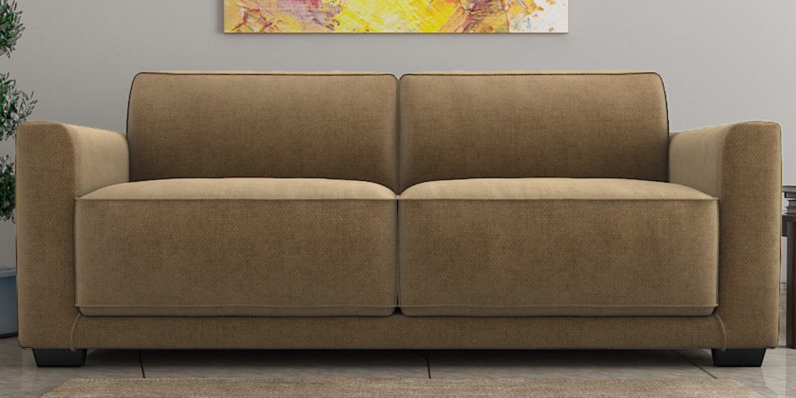 Buy Dover Three Seater Sofa in Brown Colour by CustomFurnish Online ...