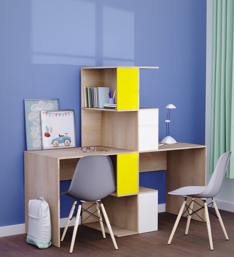 Buy Double Trouble Kids Study Table in Oak Finish by Ditto by Boingg ...