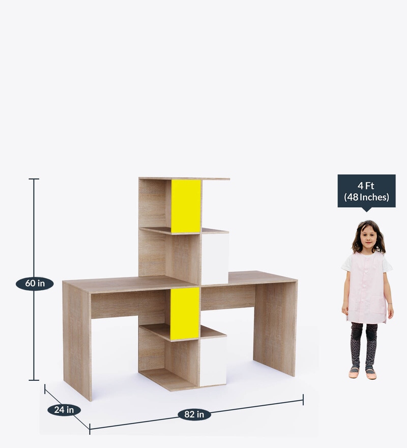 Buy Double Trouble Kids Study Table in Oak Finish by Ditto by Boingg ...