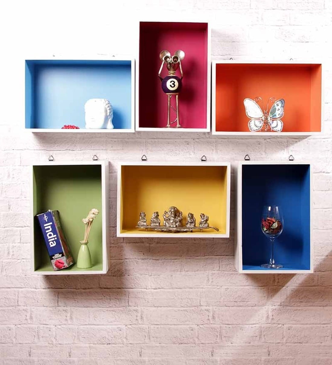 Buy Engineered Wood Floating Wall Shelf in White Colour by Dream Arts ...