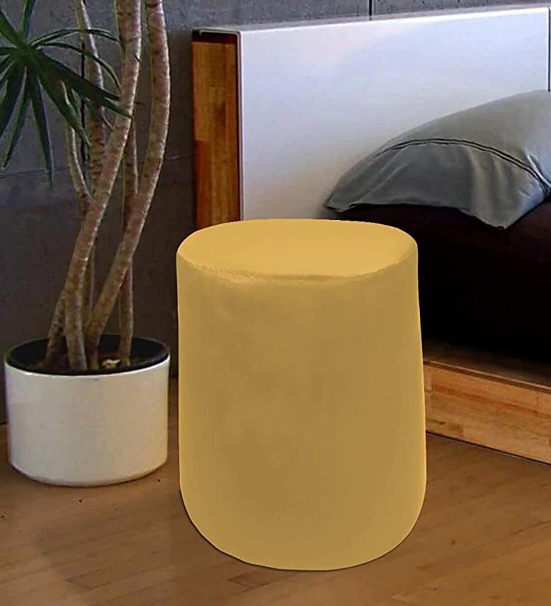 Buy Drum Fabric Pouffes in Golden Yellow Colour at 59% OFF by Lushlin ...