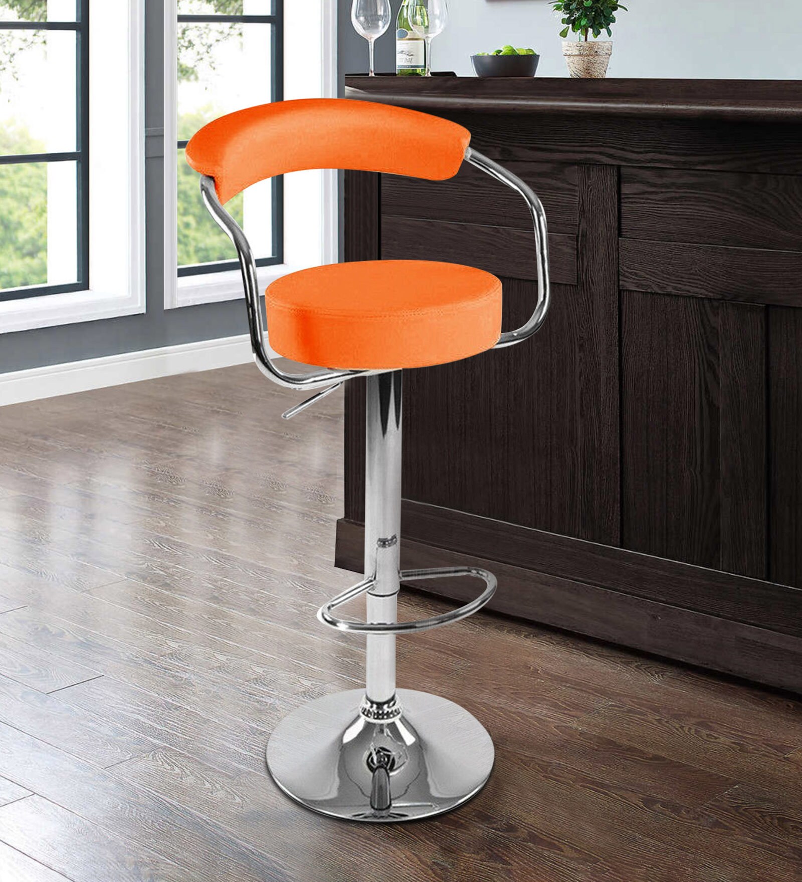 Buy Drake Metal Swivel Bar Stool in Orange Colour at 7% OFF by ...