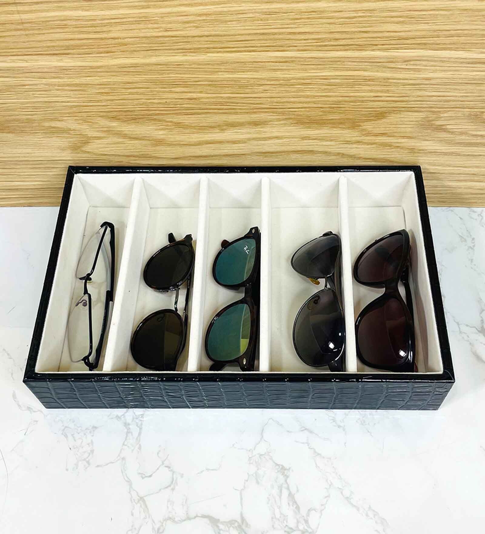 Buy Black Drawer Organizer Tray Leatherette Sunglass Goggles Tray For ...