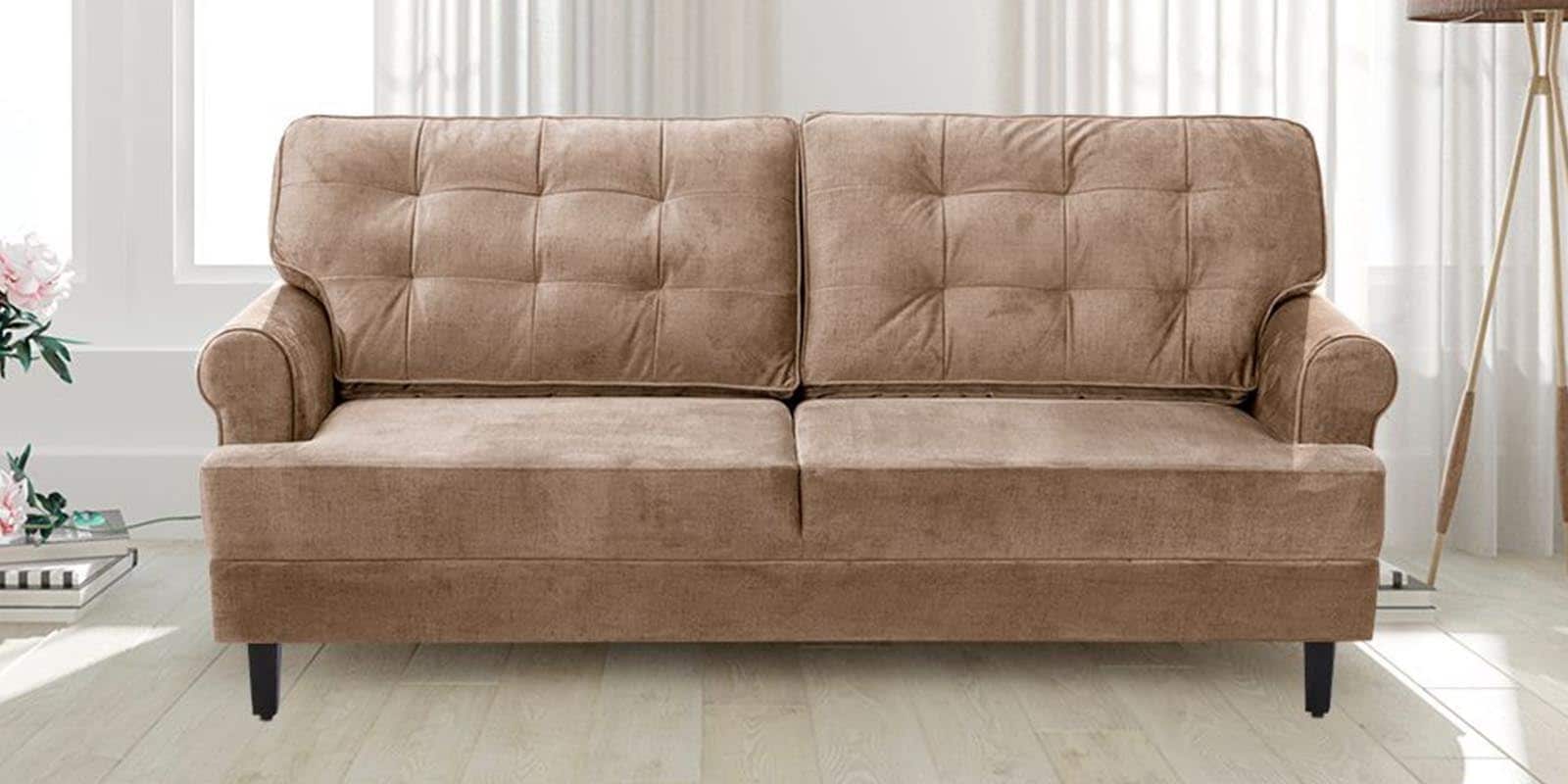 Buy Dreamer Fabric 3 Seater Sofa In Mocha Brown Colour at 26% OFF by Wakefit | Pepperfry