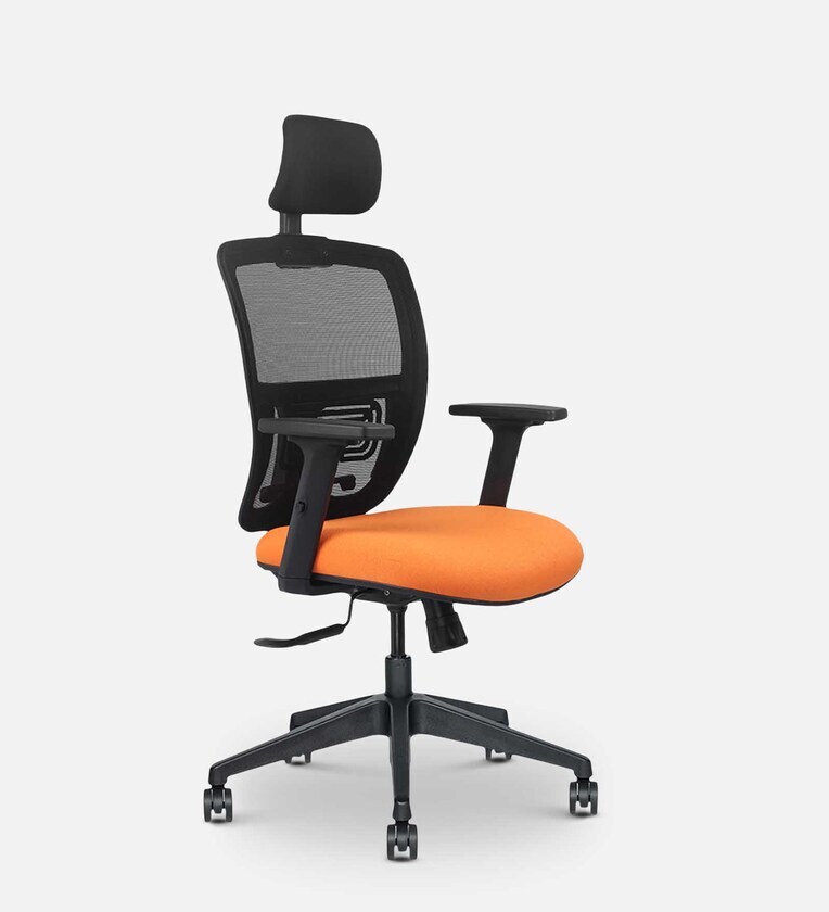 Buy Draco High Back Office Chair in Black & Orange Colour by Wakefit ...