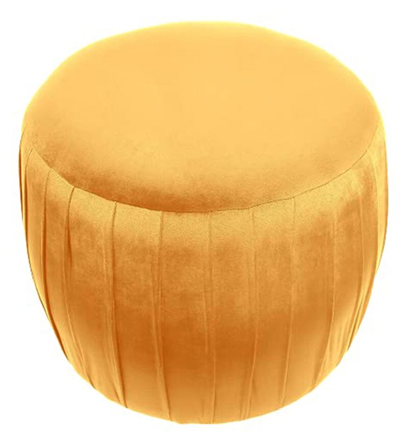 Buy Drum Pouffe In Golden Yellow Colour By The Good Things Inc Online ...