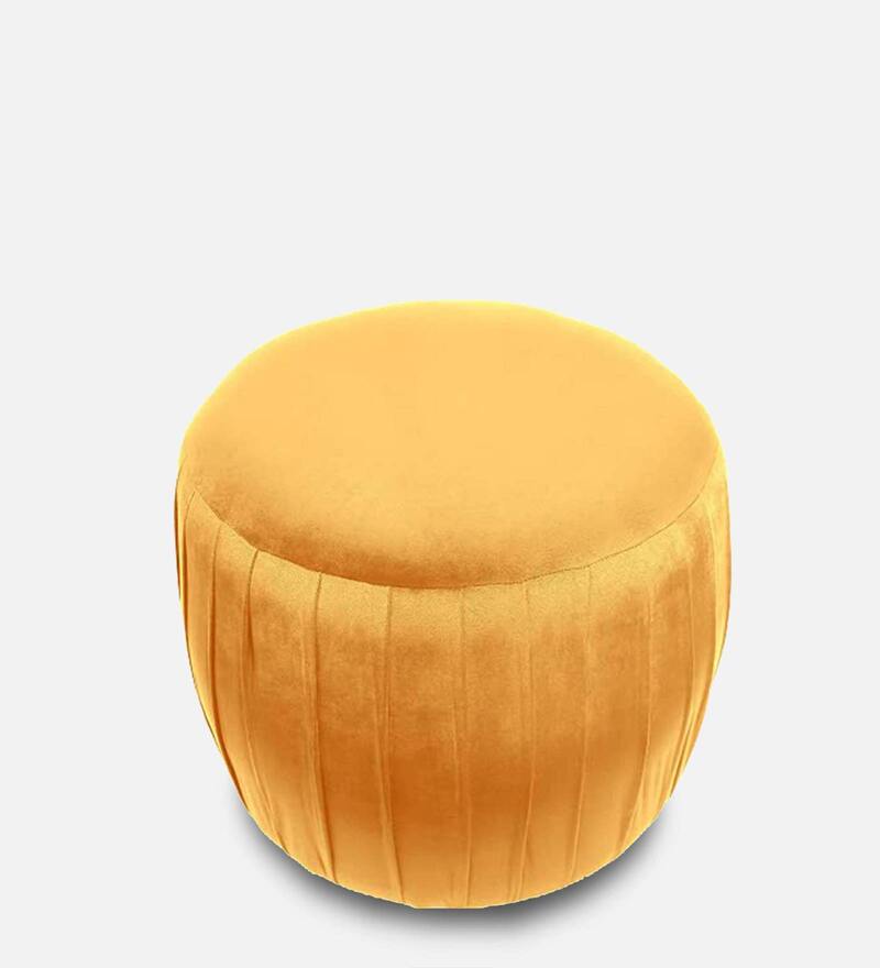 Buy Drum Pouffe In Golden Yellow Colour By The Good Things Inc Online ...