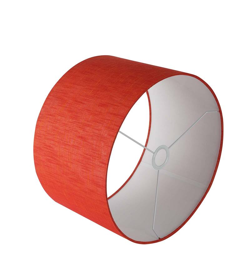 Buy Drum Shape Red Cotton Lamp Shade By Casacraft Online - Solid - Lamp ...