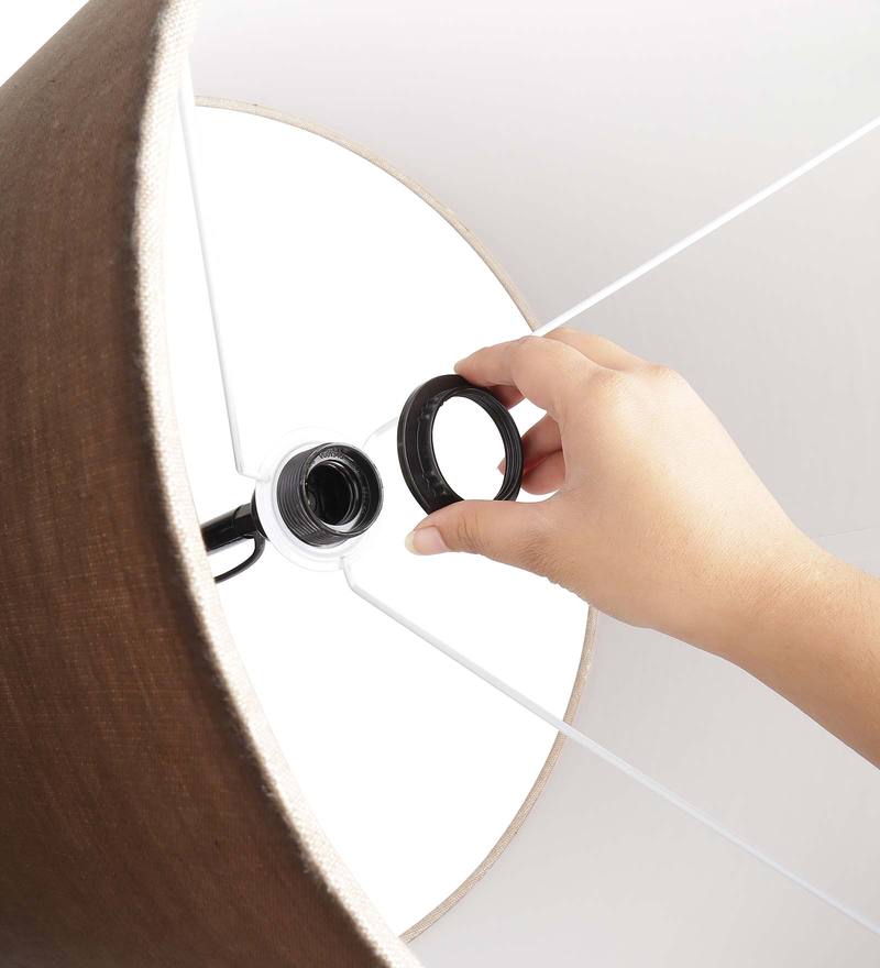 Buy Drum Shape Red Cotton Lamp Shade By Casacraft Online - Solid - Lamp ...