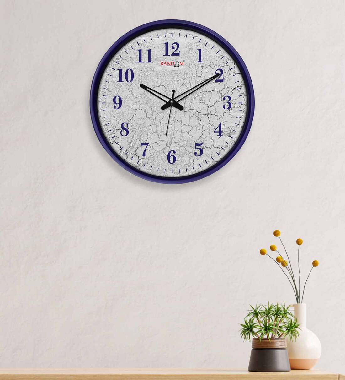 Buy Dual Frame Soil Drought Plastic Wall Clock In Blue & White at 9% ...