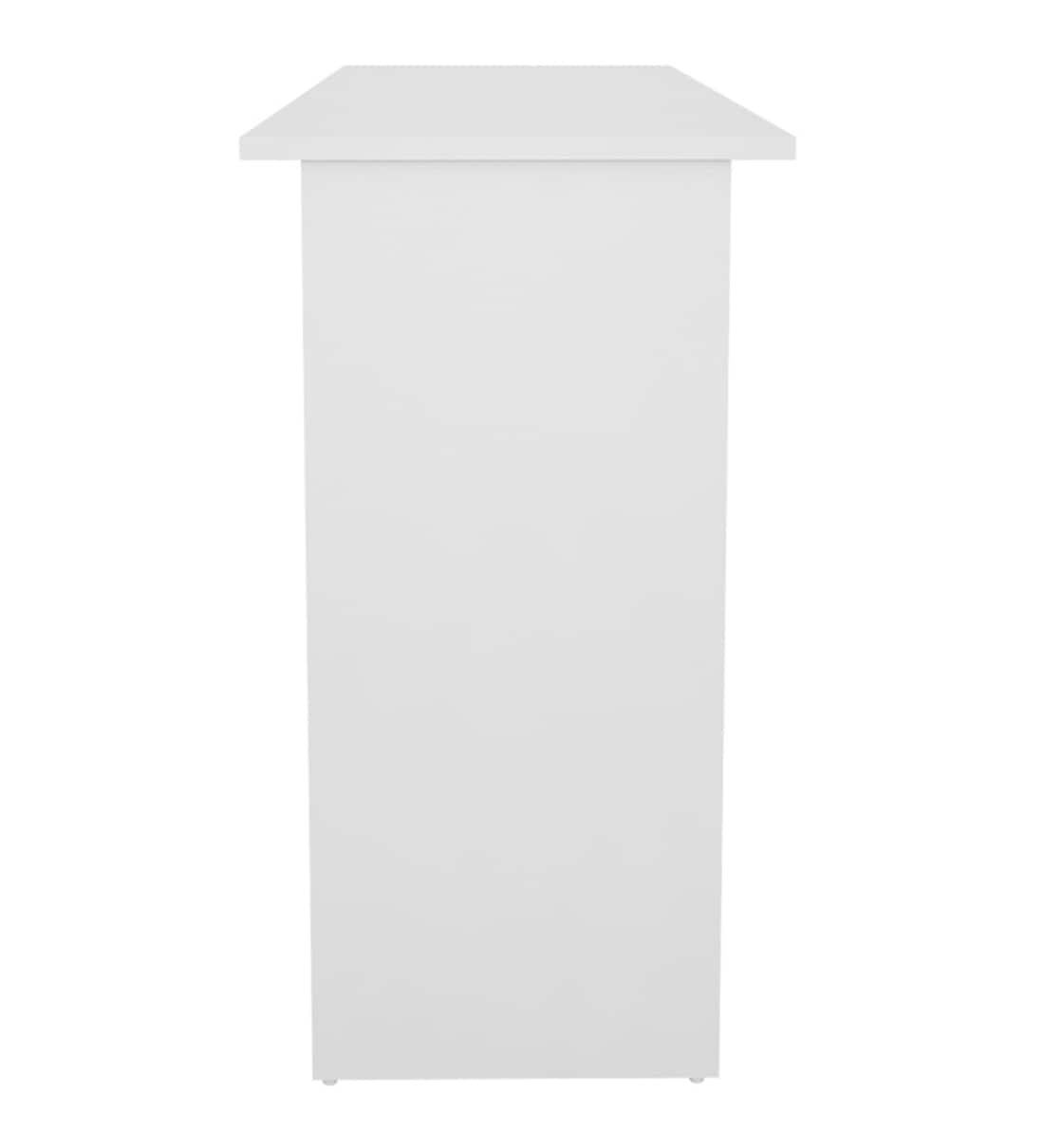 Buy Duke Writing Table in Frosty White And Yellow Finish by Woodbuzz ...