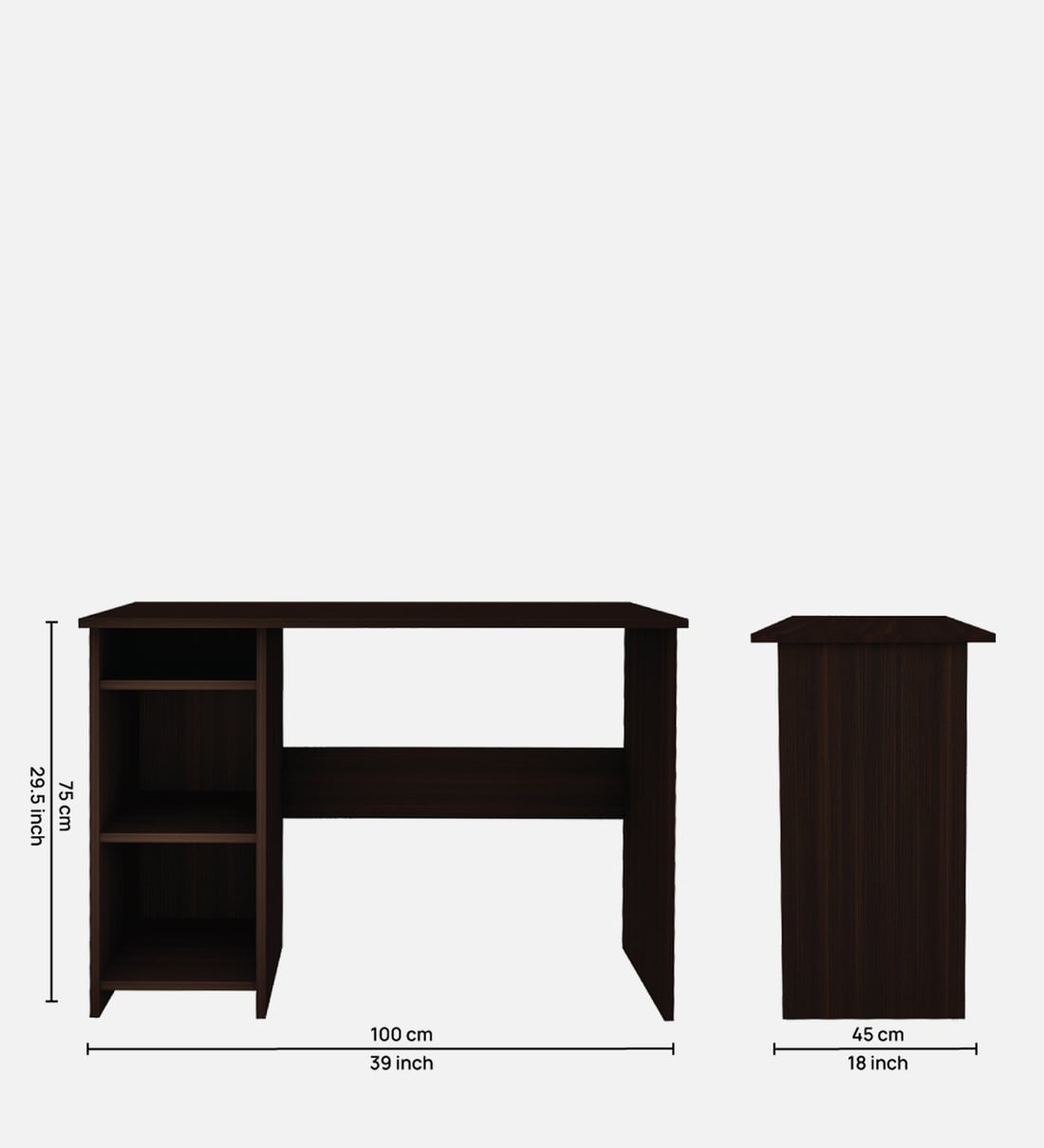 Buy Duke Writing Table in Wenge Finish by Woodbuzz Online - Modern ...