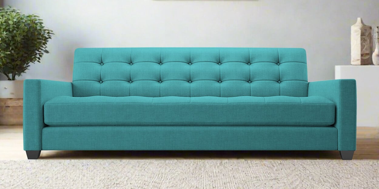 Buy Dumbo Fabric 3 Seater Sofa In Aqua Blue Colour at 52% OFF by Citraa ...