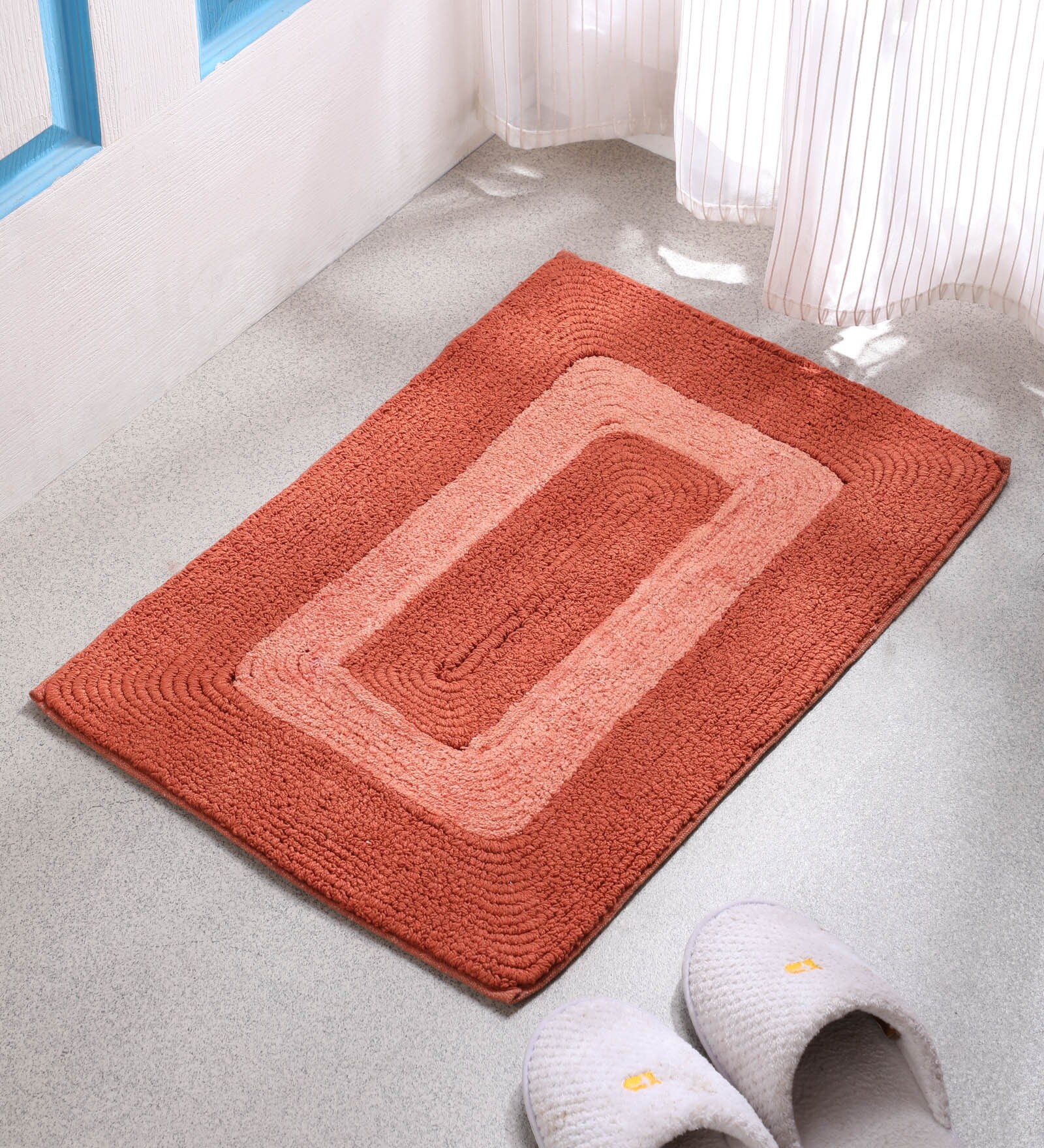Buy Dual Cotton Light Orange AntiSkid Door Mats 16 x 24 inches By ...