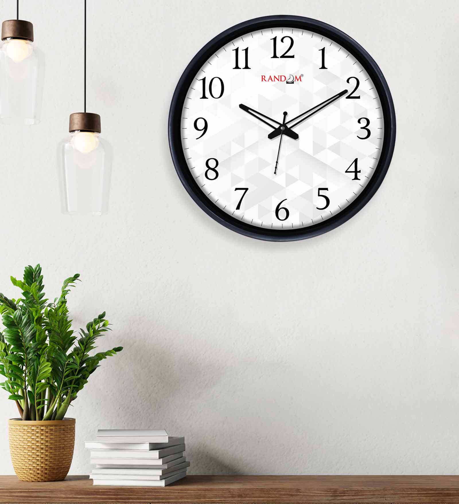 Buy Dual Frame Boxes Texture Plastic Wall Clock In Black & White at 12% ...