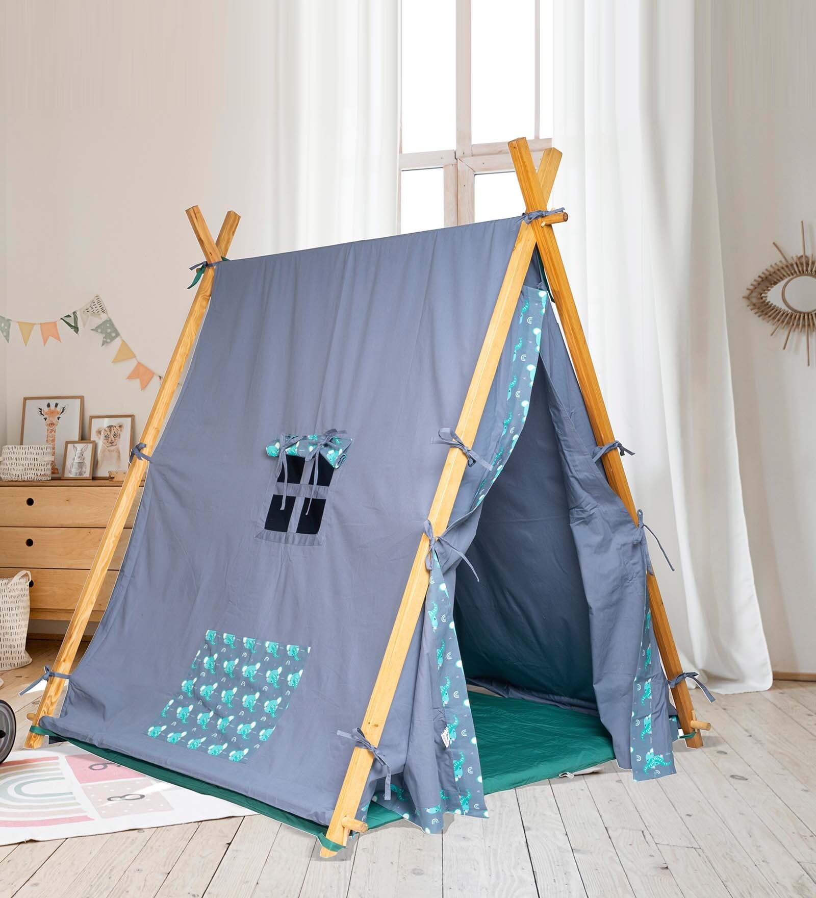 Buy Dumbo Dreams Kids Play Tent in Blue & Green Colour by Bobtail ...