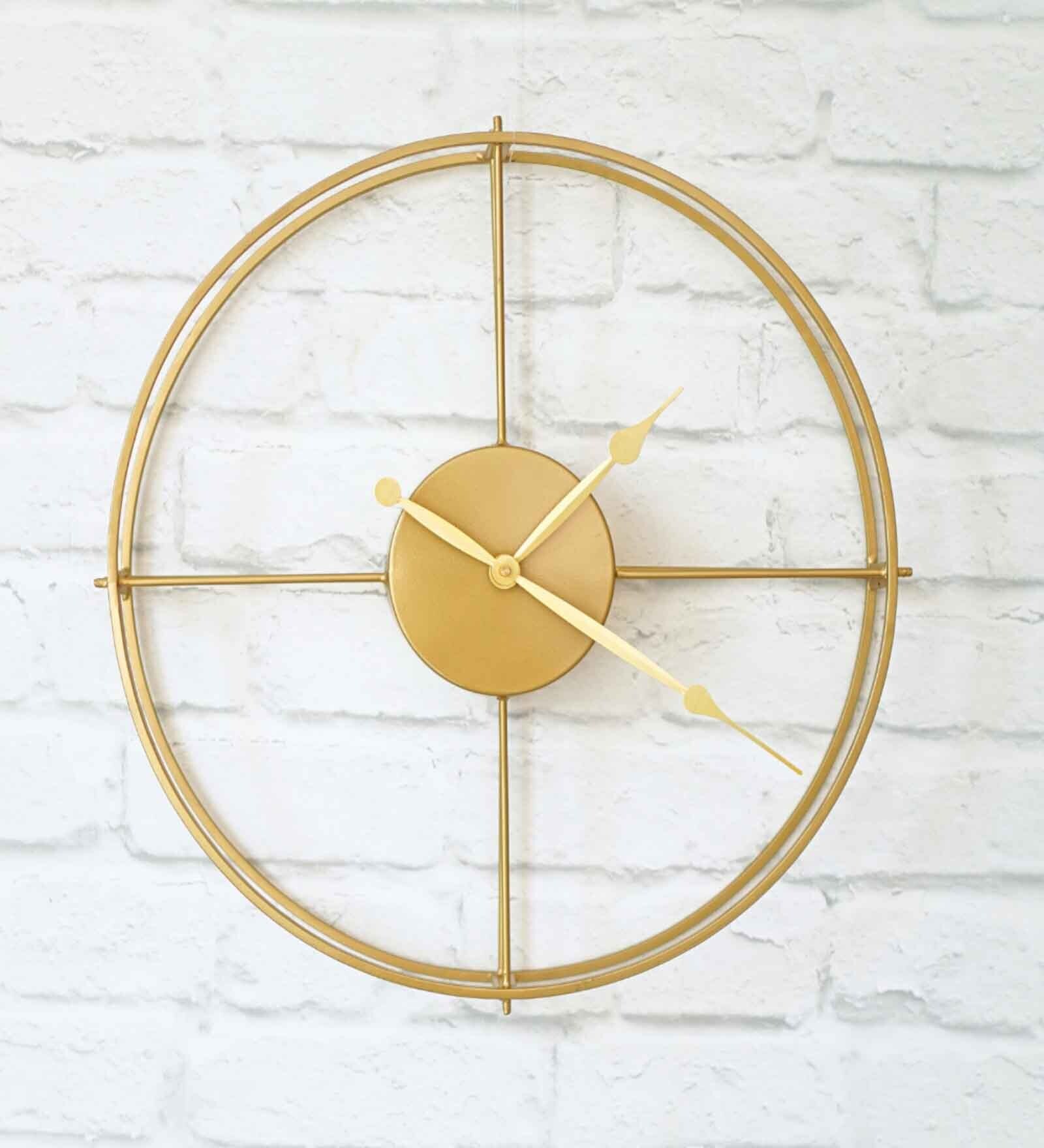 Buy DuoLoop Time Keeper Gold Metal Wall Clock at 100% OFF by Behoma ...