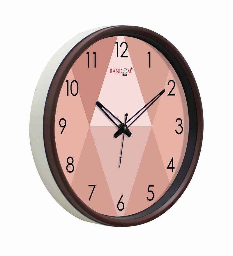 Buy Dual Frame Lattice Texture Plastic Wall Clock In Brown & Cream By ...