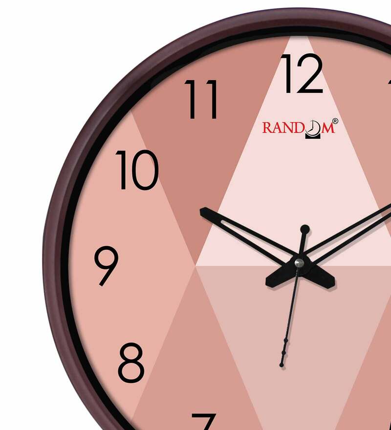 Buy Dual Frame Lattice Texture Plastic Wall Clock In Brown & Cream By ...