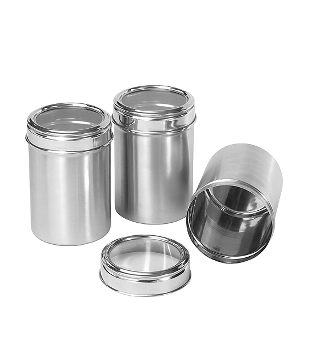 Buy Dynore Stainless Steel Round 2000 Ml Containers - Set of 3 at 6% ...