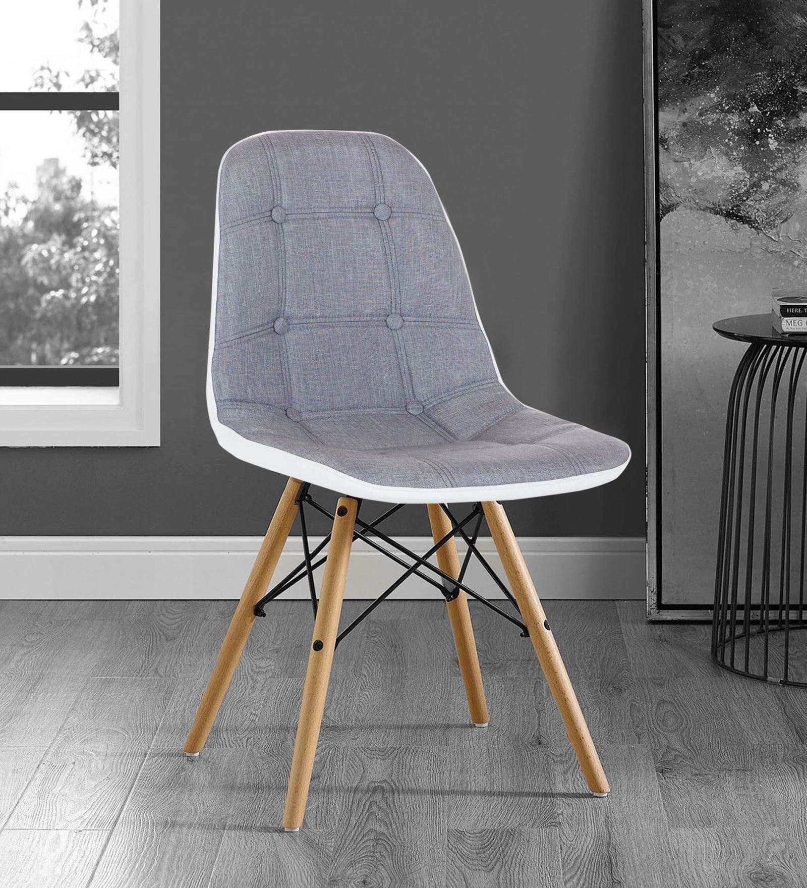Buy Eames Fabric Iconic Chairs in Grey & White Colour at 15% OFF by ...