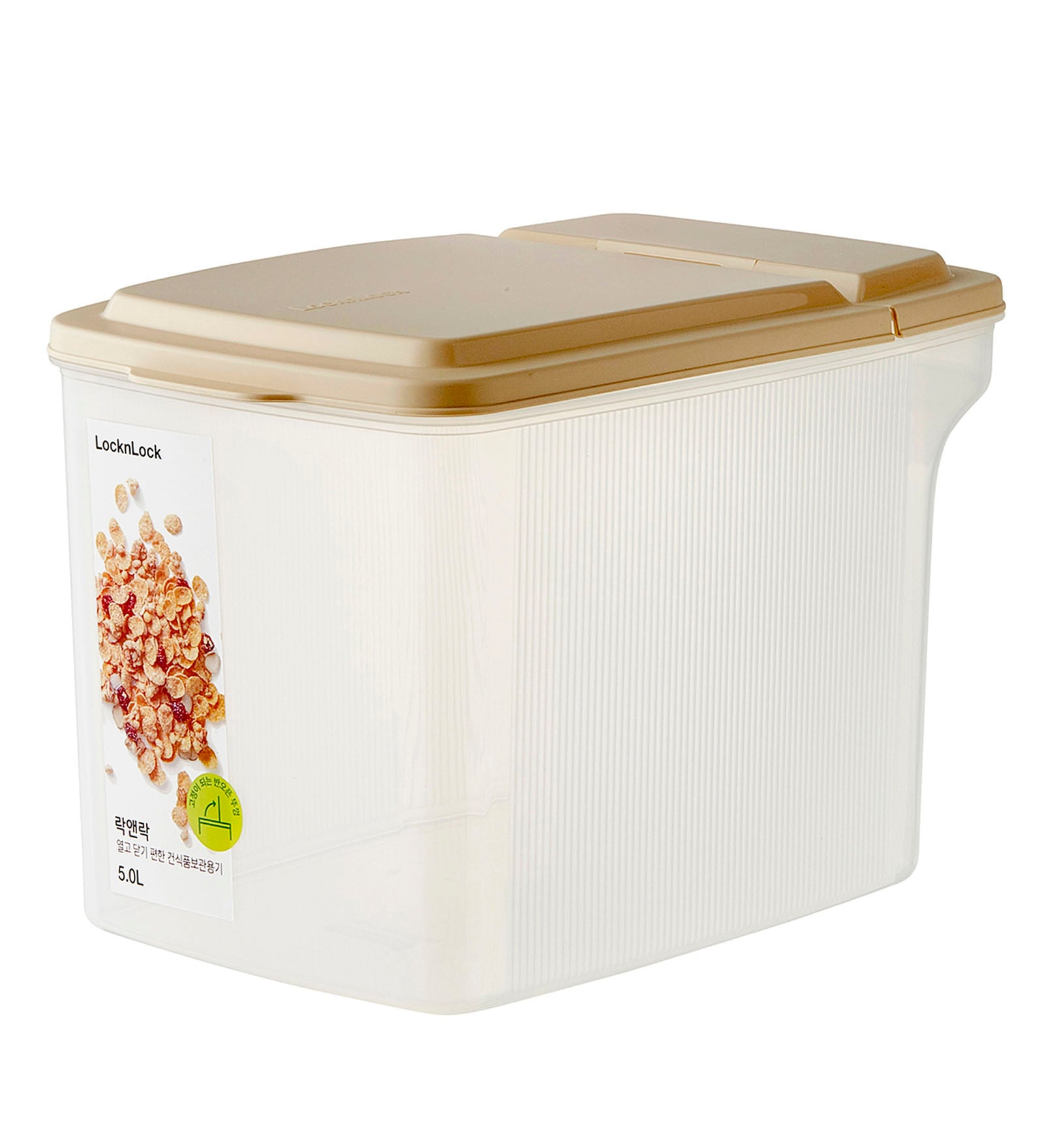 Buy Easy 5 L Transparent Plastic Food Storage Container with Ivory Flip ...
