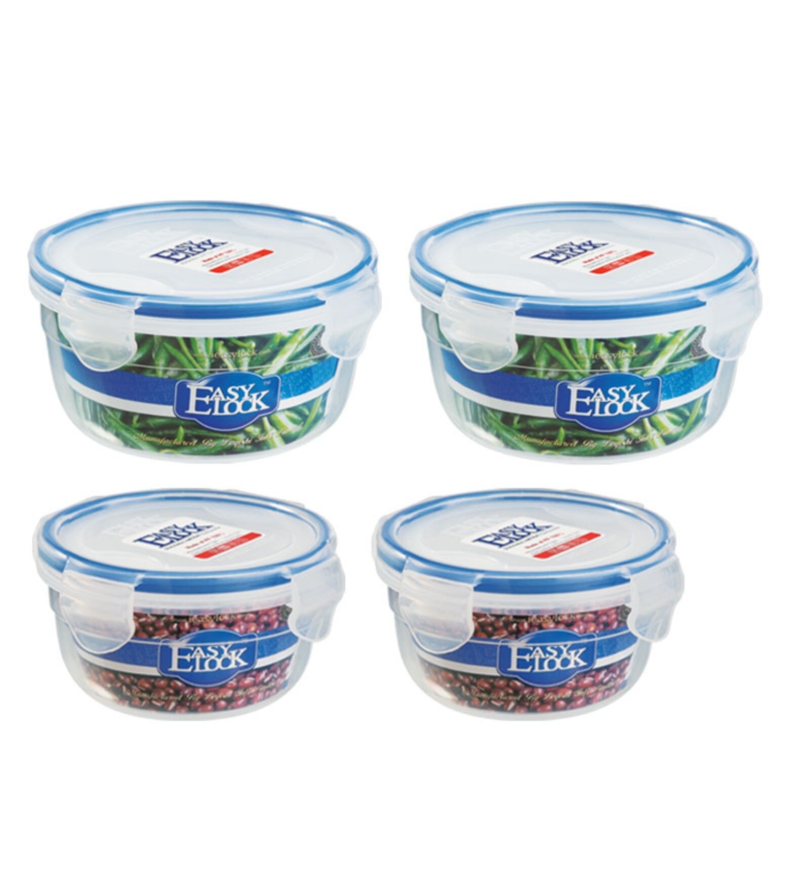Buy Easy Lock Stackable Set of 4 Food Containers, 300 ML & 600 ML ...