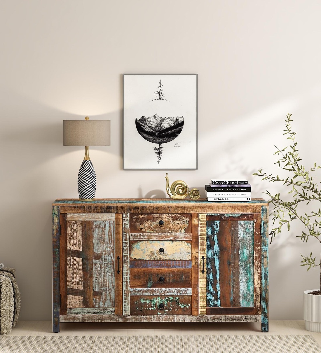 Buy Eberhard Solid Wood Sideboard In Distress Finish at 4% OFF by ...